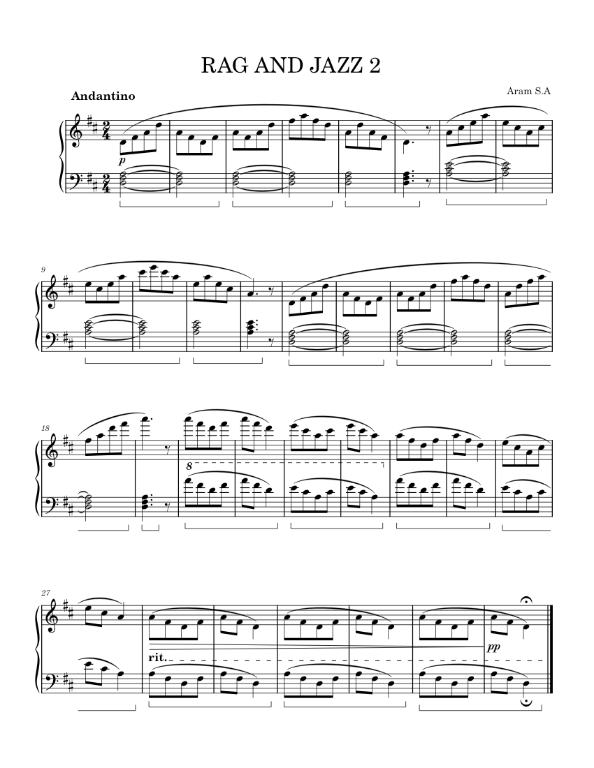 RAG AND JAZZ 2 Sheet music for Piano (Solo) Easy | Musescore.com