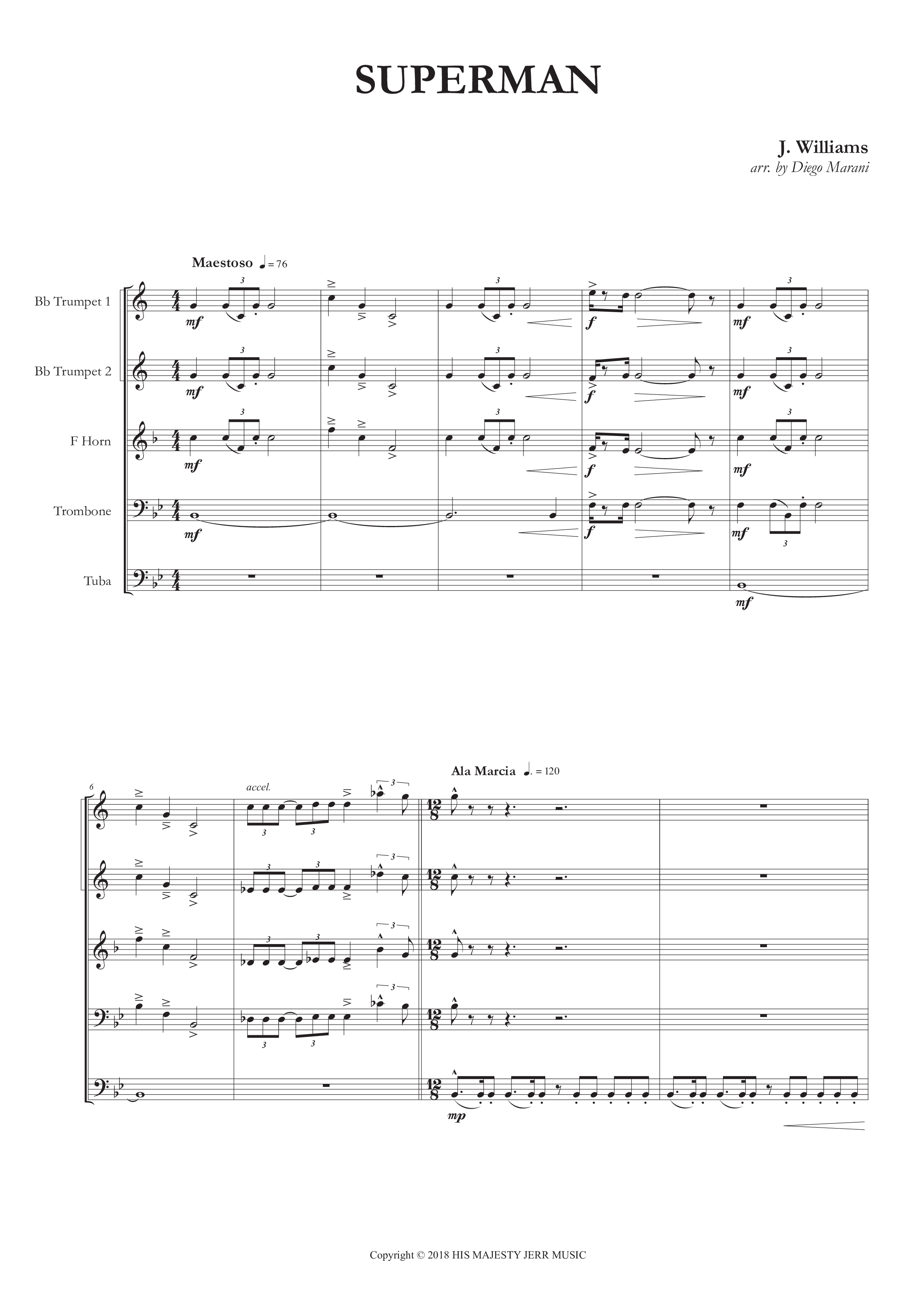 Play Official version of Superman Sheet Music by Jerry Lynn Williams ...