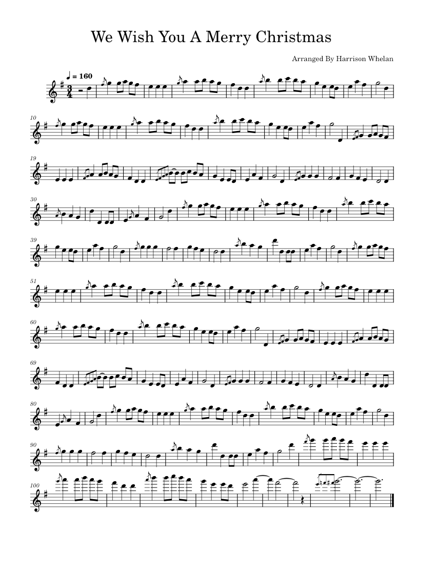 We Wish You a Merry Christmas Sheet music for Flute (Solo) | Musescore.com