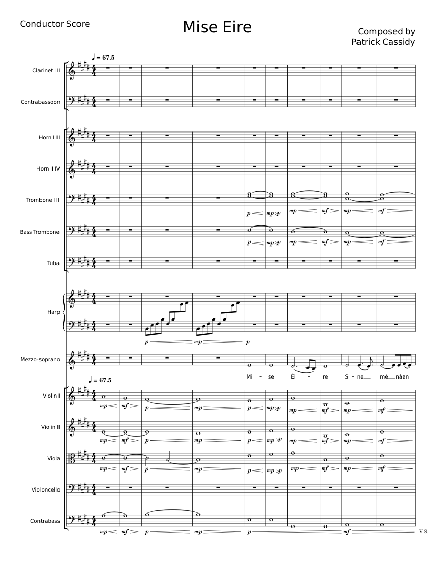 Mise Eire - Patrick Cassidy Sheet Music for Trombone, Tuba, Bassoon ...