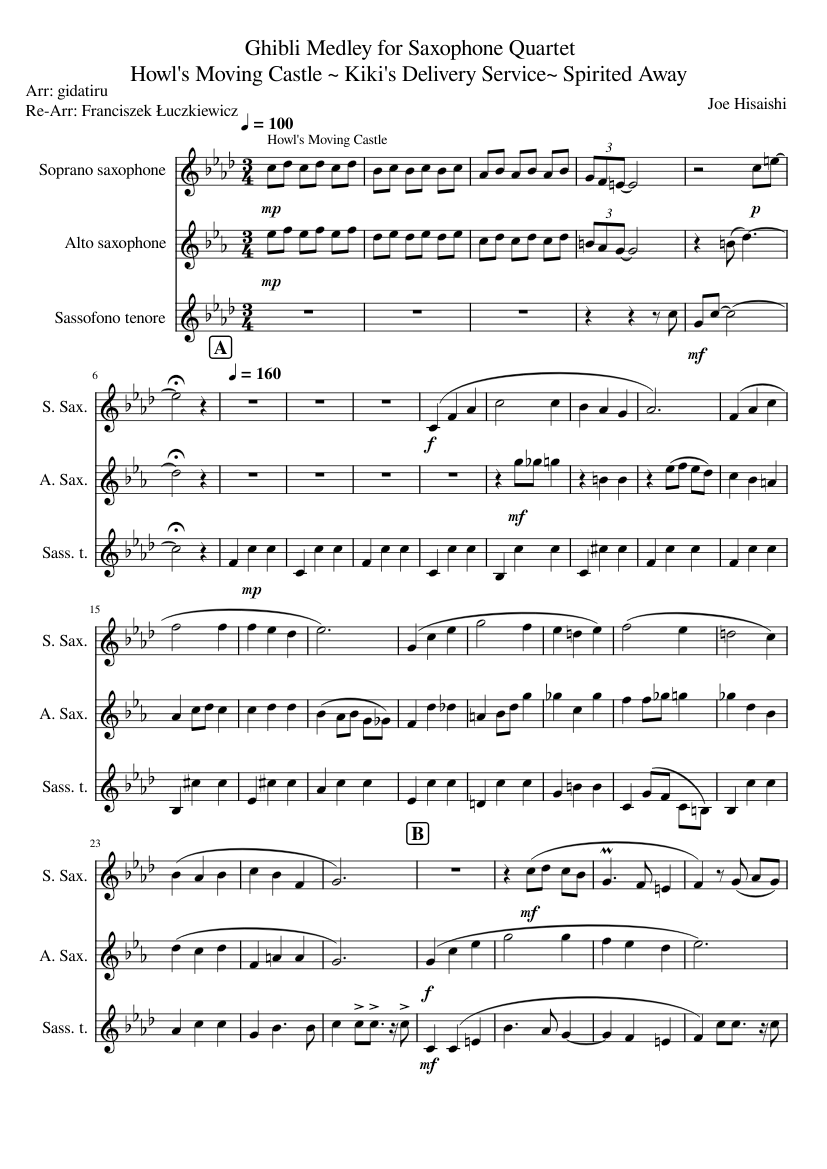 Ghibli_Medley_for_Saxophone_Quartet_Howls_Moving_Castle_Kikis_Delivery ...