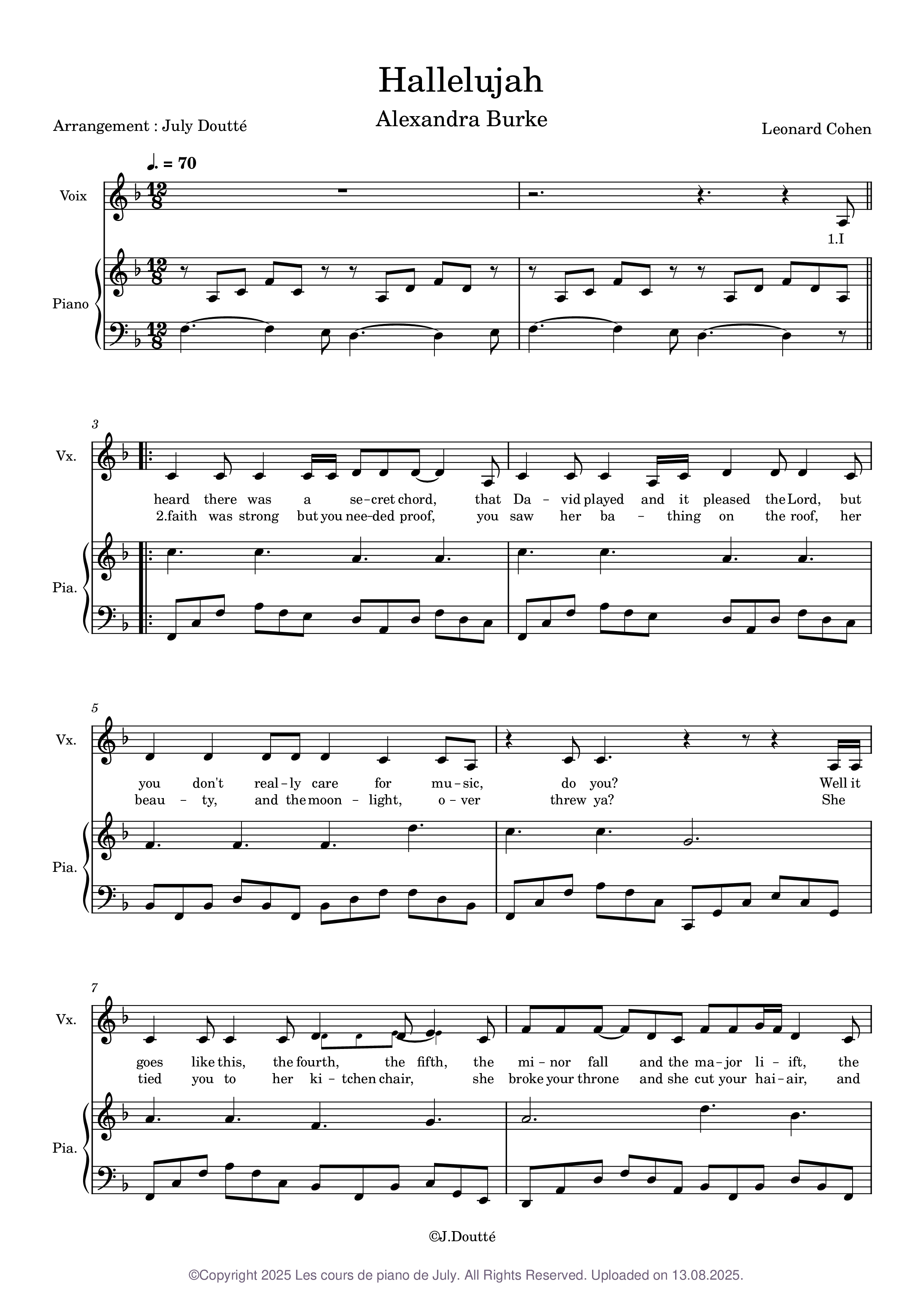 Hallelujah – Alexandra Burke Sheet Music for Piano, Synthesizer (Piano ...