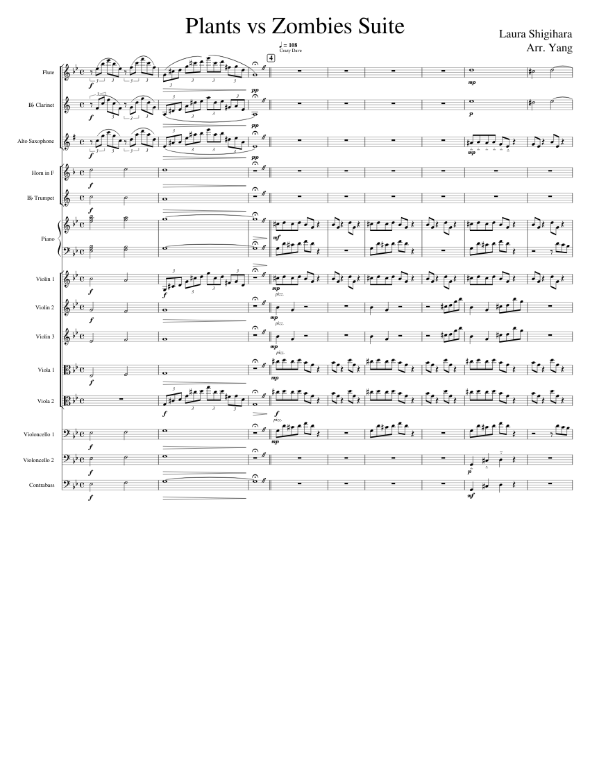 Plants vs. Zombies Soundtrack – Laura Shigihara PvZ 6/19 Sheet music ...