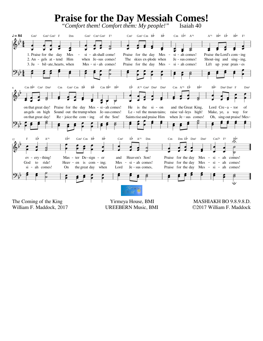 Praise for the Day Messiah Comes! - piano tutorial