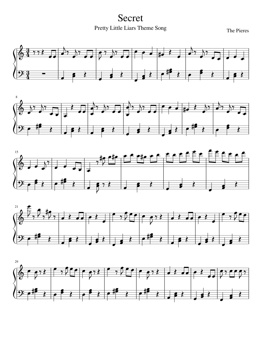 Secret Sheet music for Piano (Solo) | Musescore.com