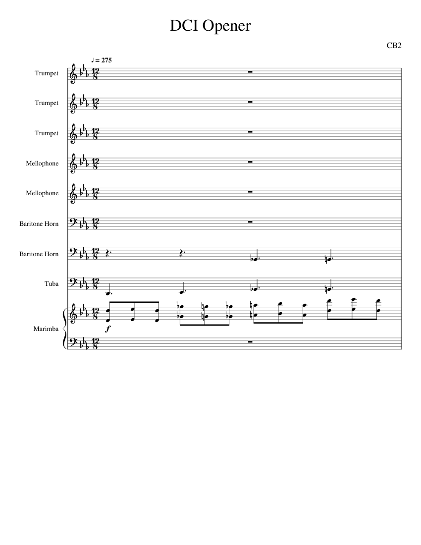 DCI Opener (Velox) Sheet music for Tuba, Mellophone, Baritone horn ...