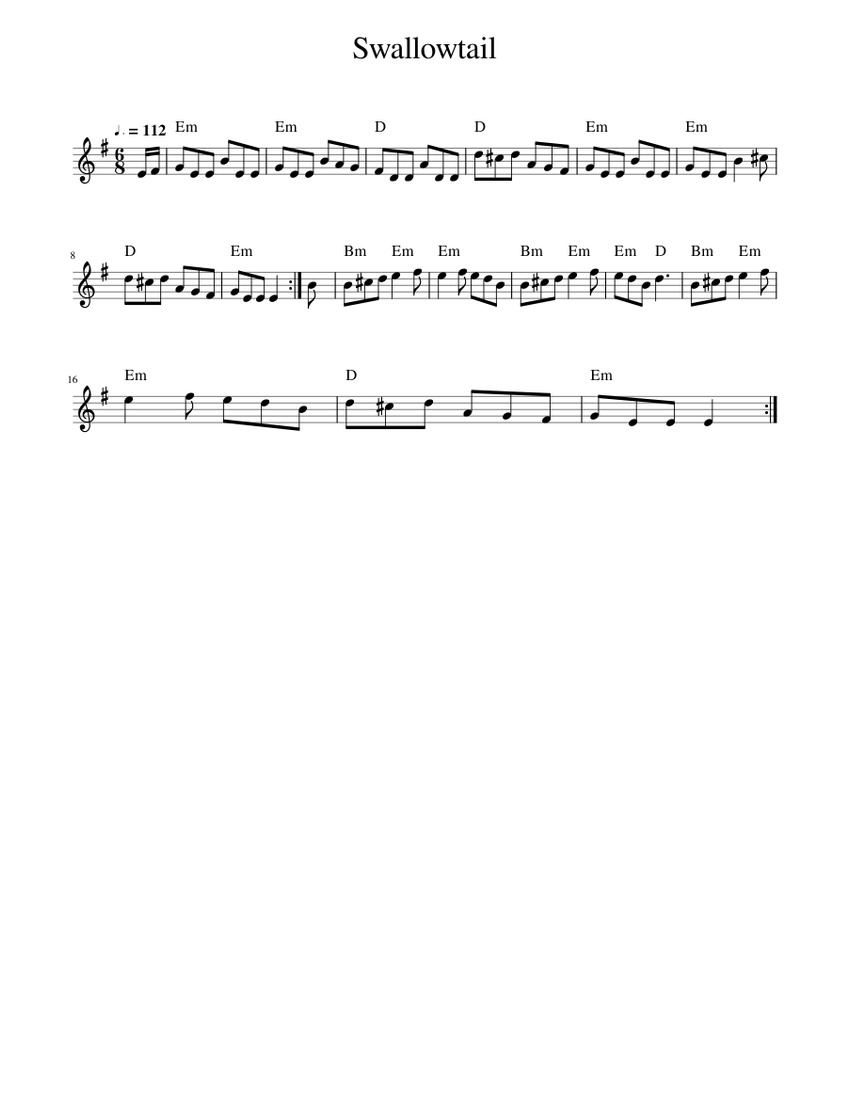 Swallowtail Sheet music for Piano (Solo) | Musescore.com