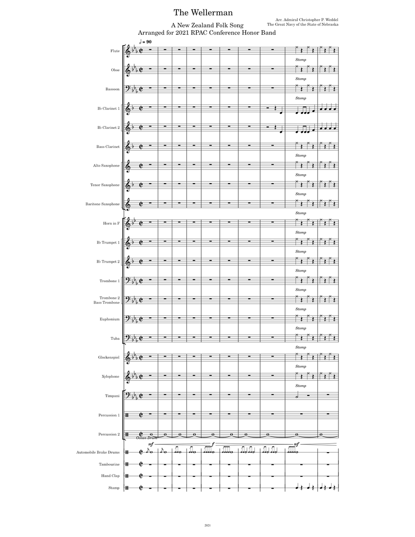 The_Wellerman_3.5 Sheet music for Trombone, Euphonium, Tuba, Tambourine ...