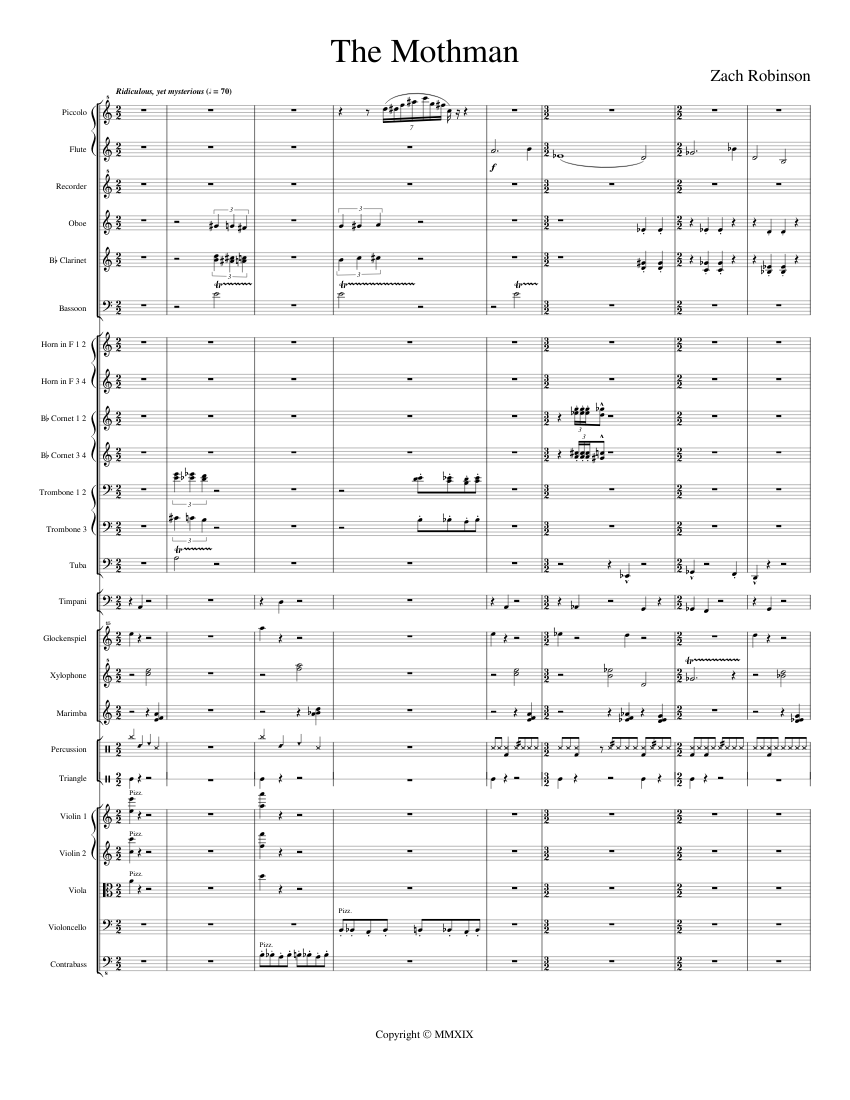 American Legends: The Mothman Sheet music for Trombone, Cornet, Tuba ...