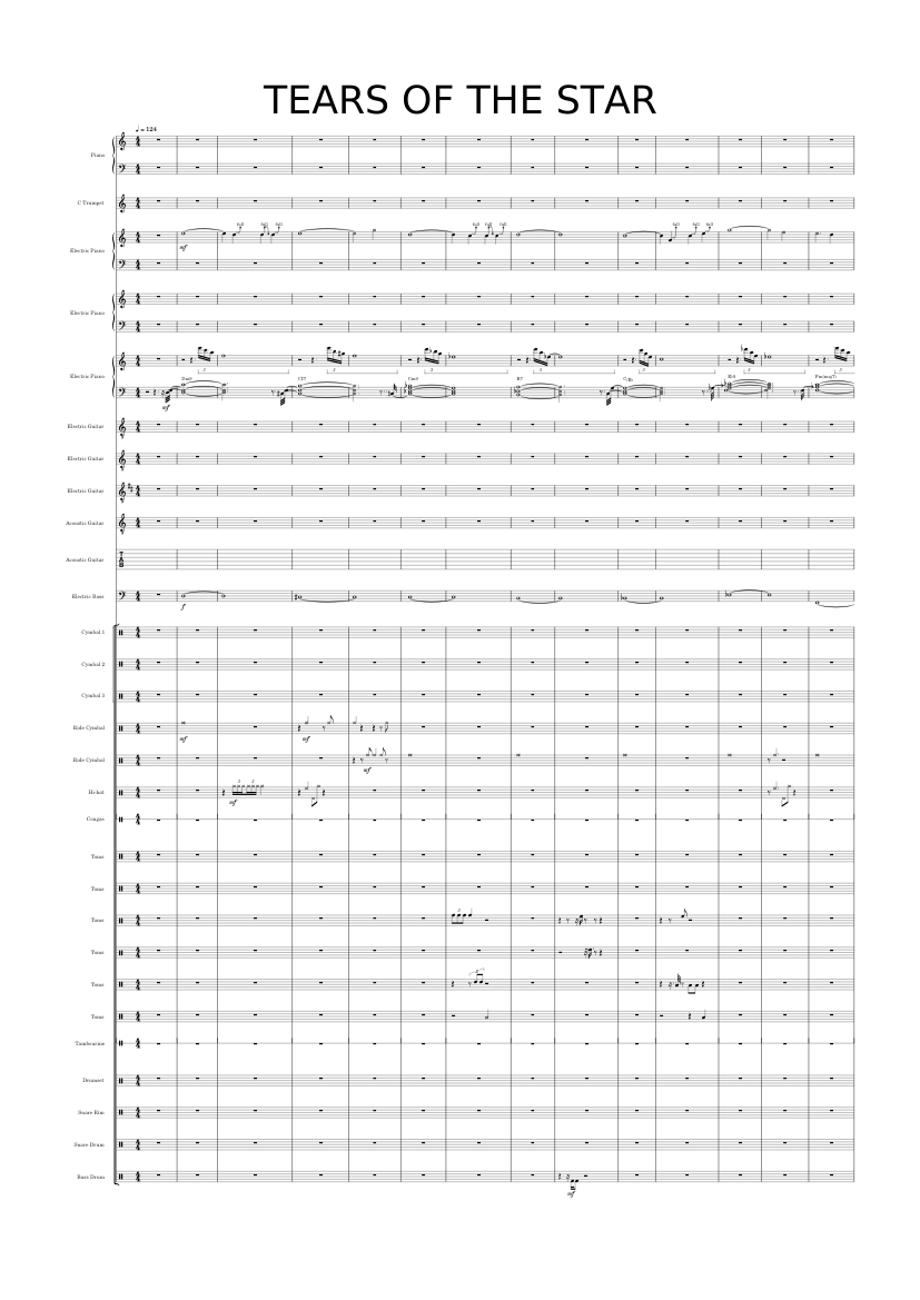 Tears Of The Star – Casiopea Sheet music for Piano, Tambourine, Guitar ...