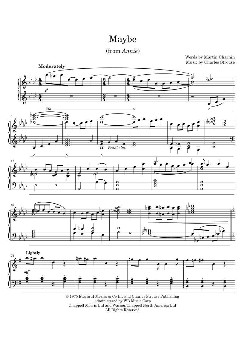 Play Official version of Maybe Sheet Music by Annie Grace for Piano ...