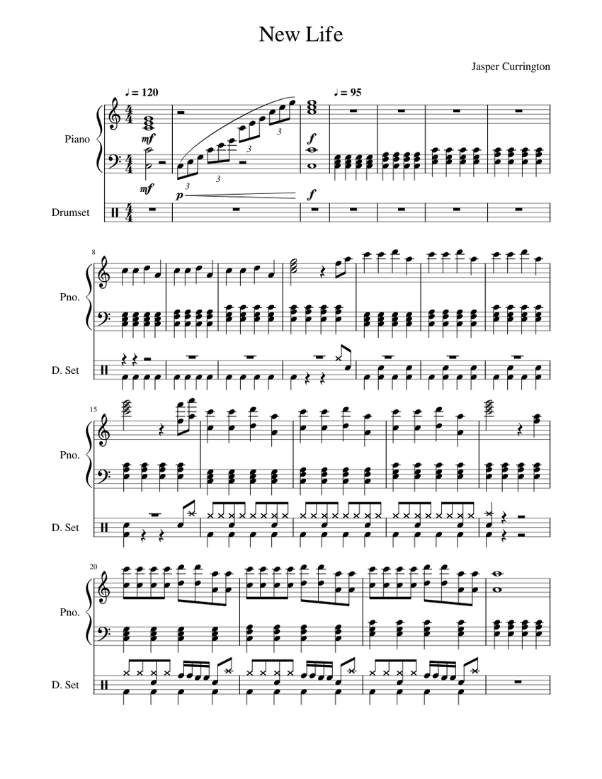 New Life Sheet music for Piano, Drum group (Solo) | Musescore.com