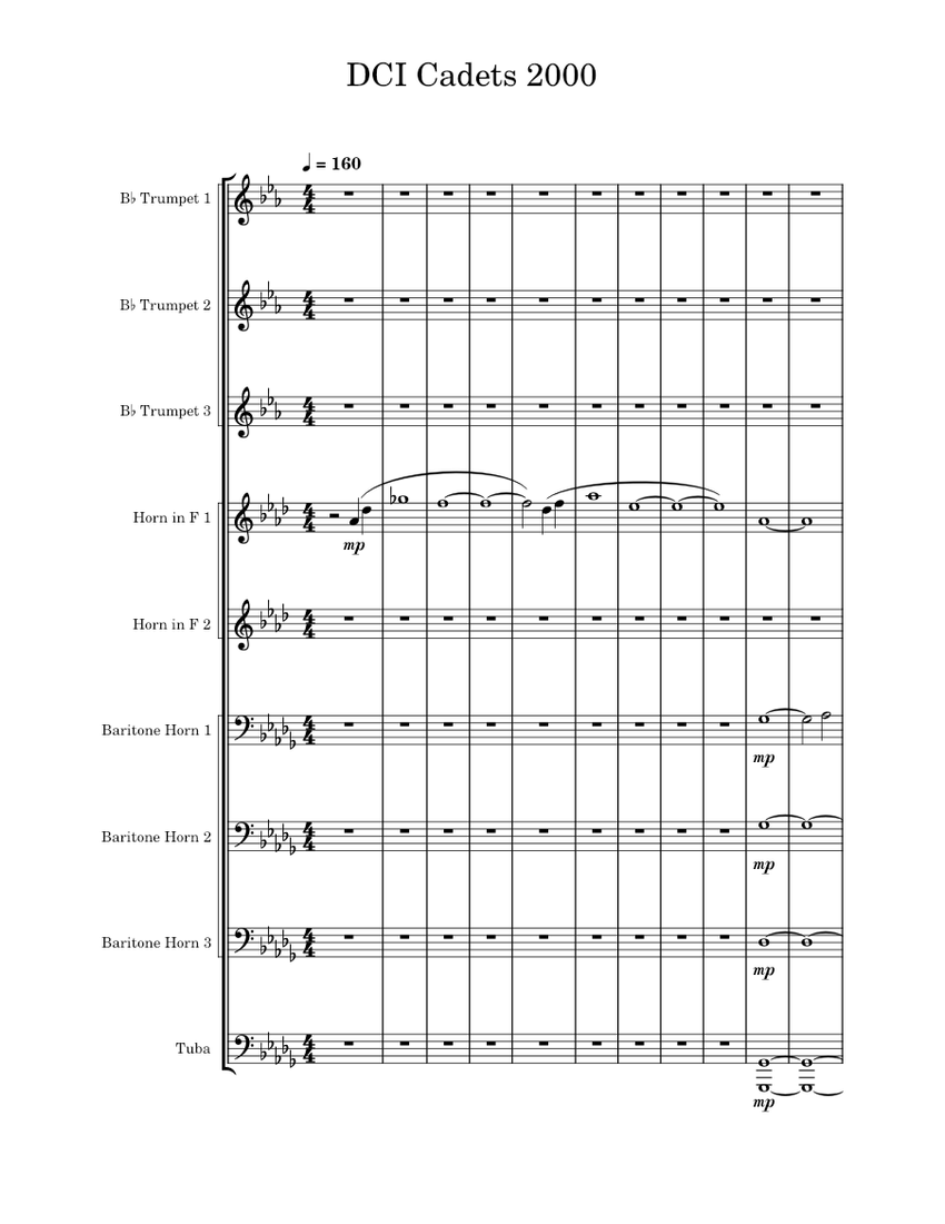 DCI Cadets 2000 Sheet music for Tuba, Trumpet in b-flat, French horn ...