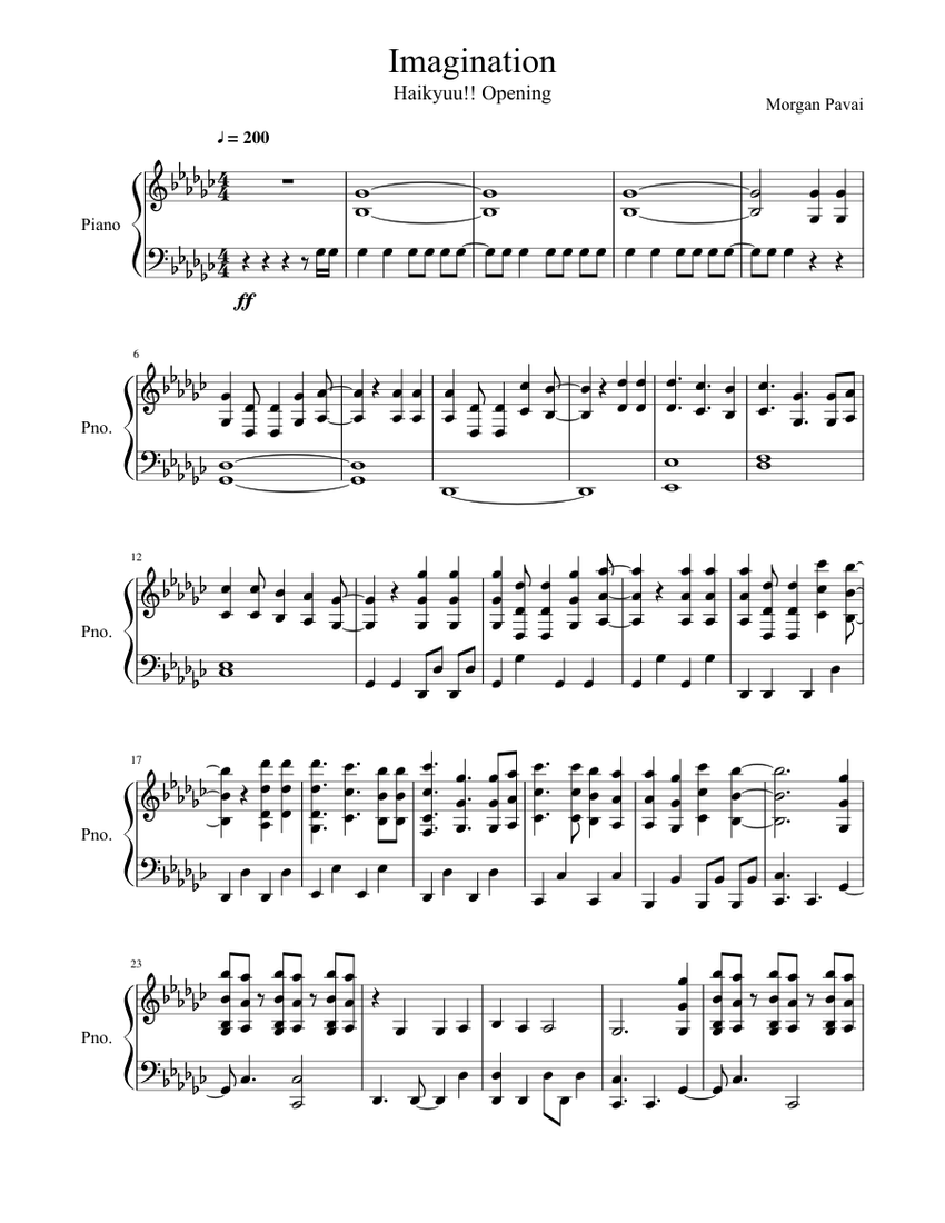 Imagination Sheet music for Piano (Solo) | Download and print in PDF or ...