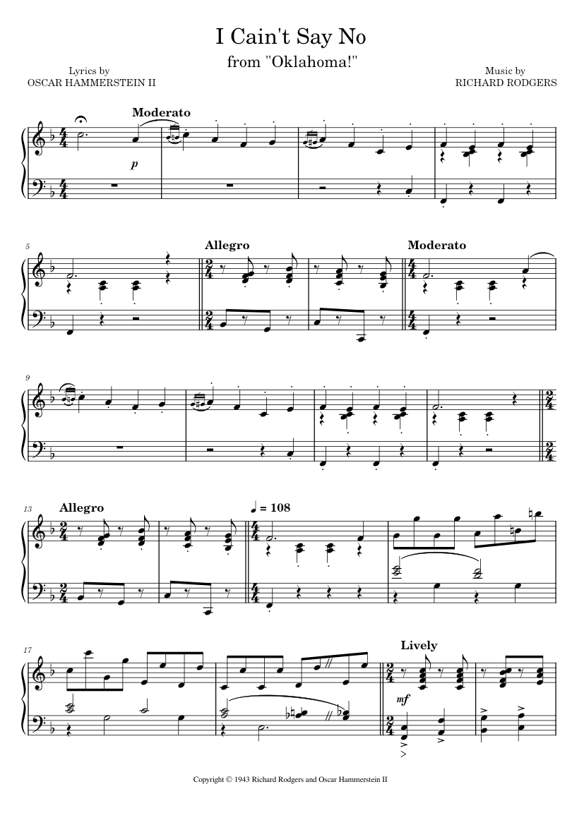 I Cain't Say No – Rodgers & Hammerstein I_Caint_Say_No_Piano_Accompainment Sheet Music for Piano ...