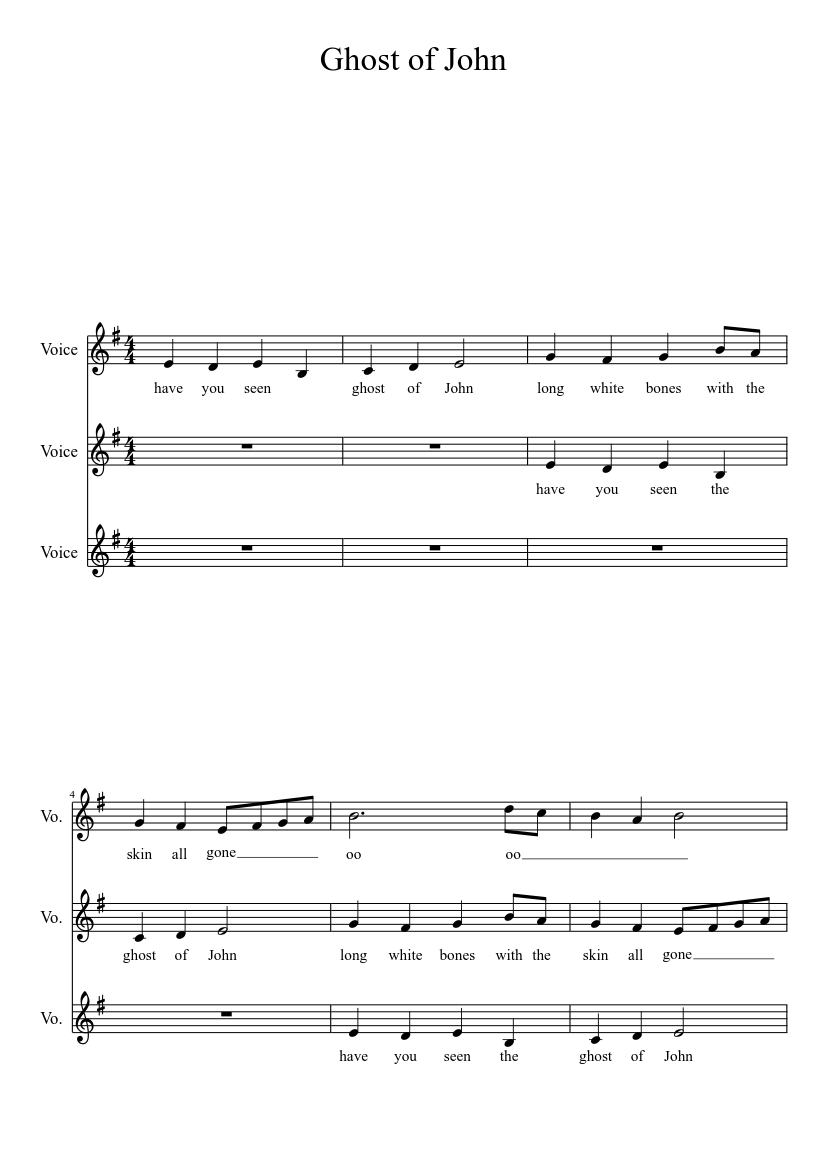 Ghost of John Sheet music for Voice (other) (Choral) | Musescore.com