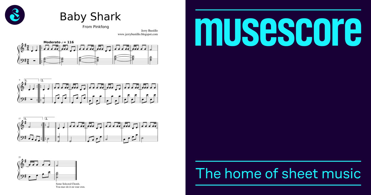 Baby Shark Song Sheet music for Piano (Solo) Easy | Musescore.com