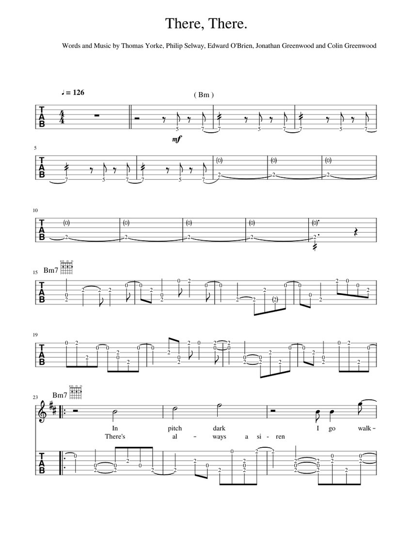 There, There Sheet music for Vocals, Guitar (Mixed Duet) | Musescore.com