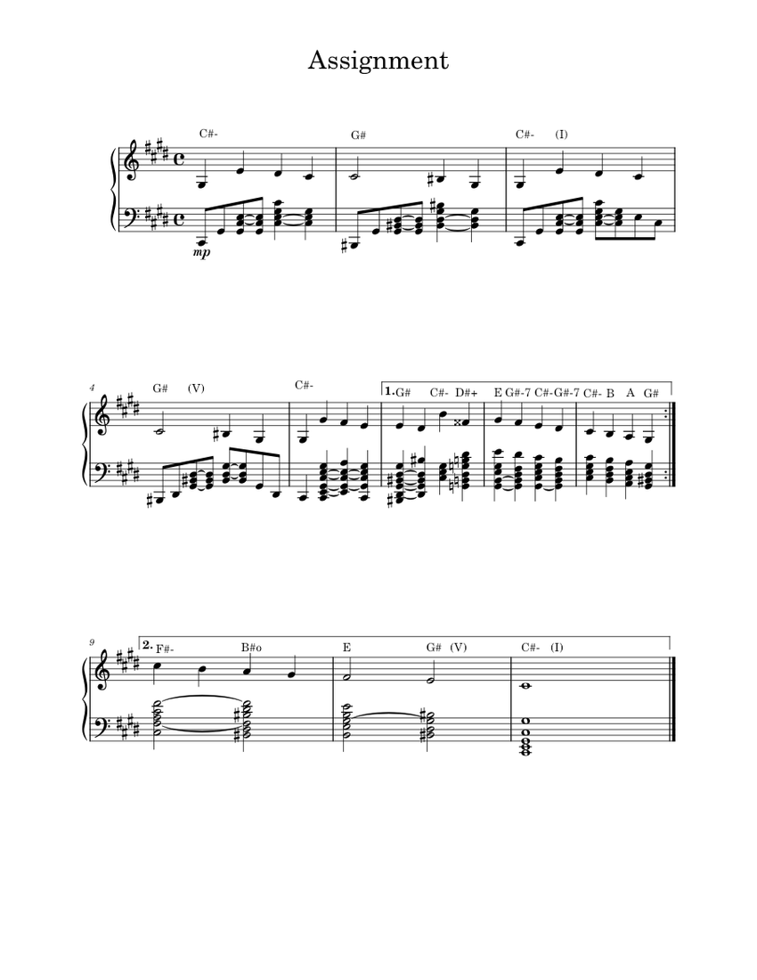 Assignment Sheet music for Piano (Solo) | Musescore.com