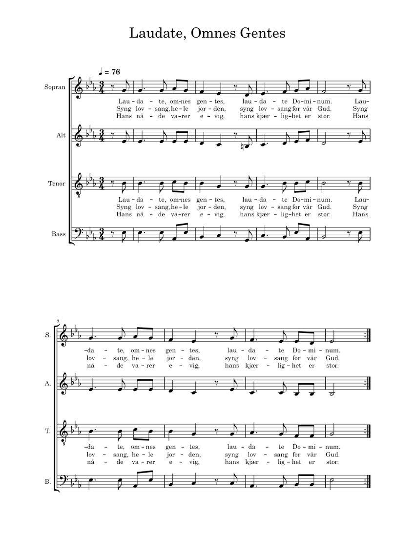 Laudate Omnes Gentes Text Und Noten