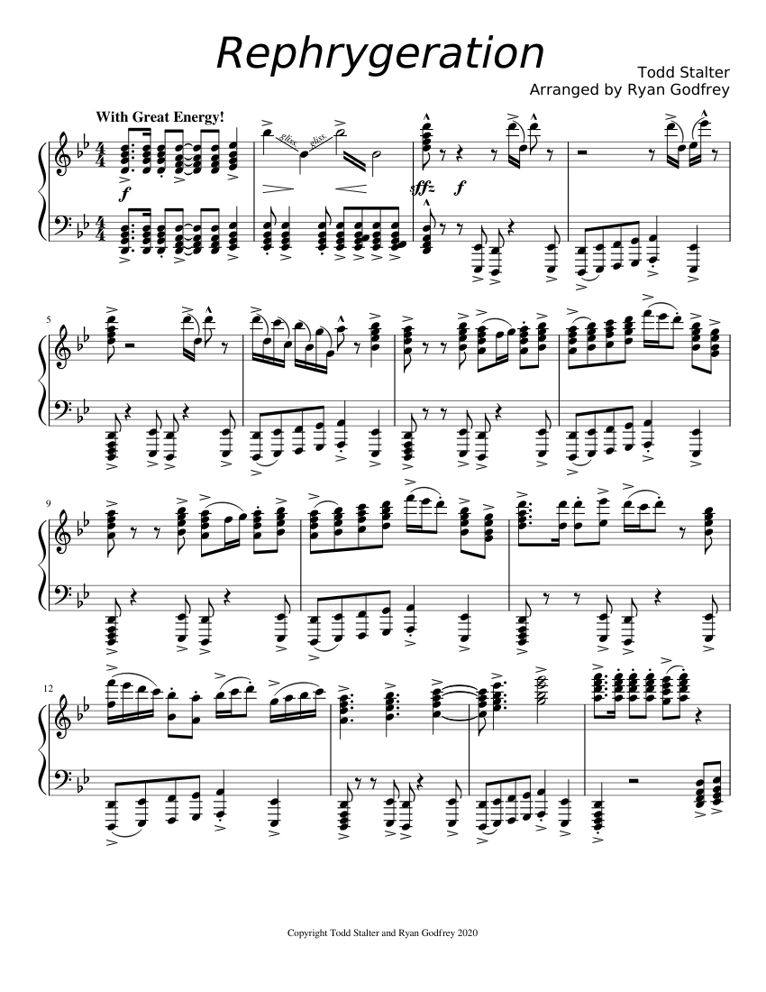 Rephrygeration Sheet Music for Piano (Solo) | MuseScore.com