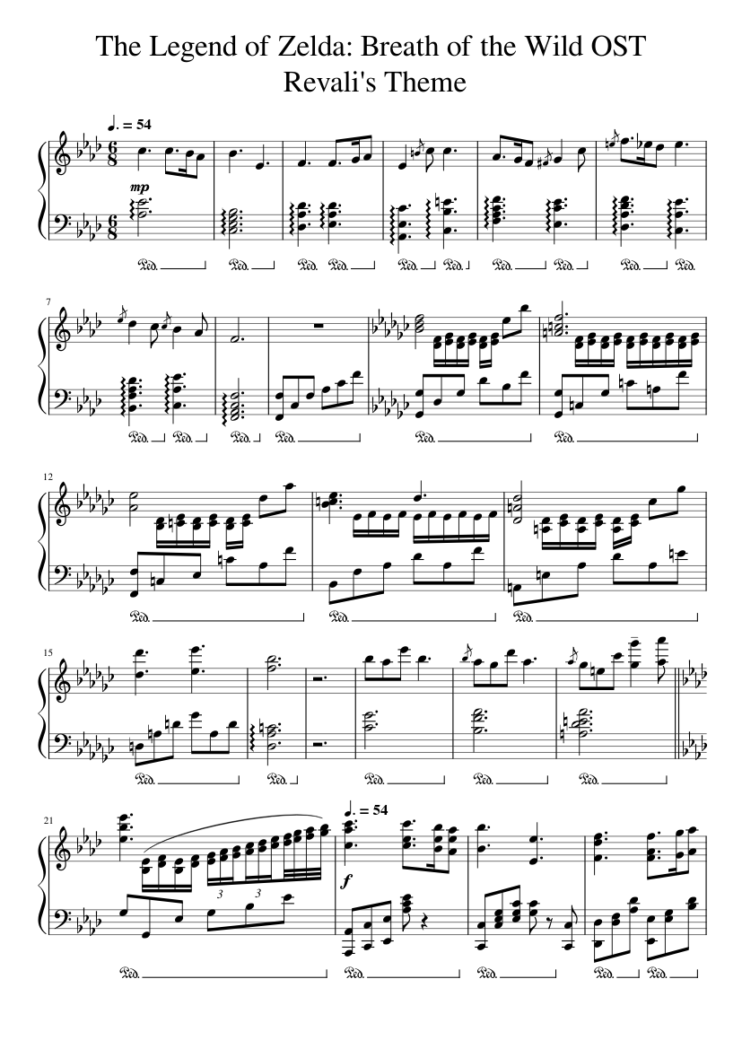 The Legend of Zelda BotW OST - Revali's Theme Sheet music for Piano (Solo) | Musescore.com