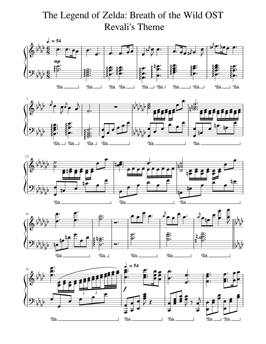 The Legend of Zelda BotW OST - Revali's Theme Sheet music for Piano (Solo) | Musescore.com