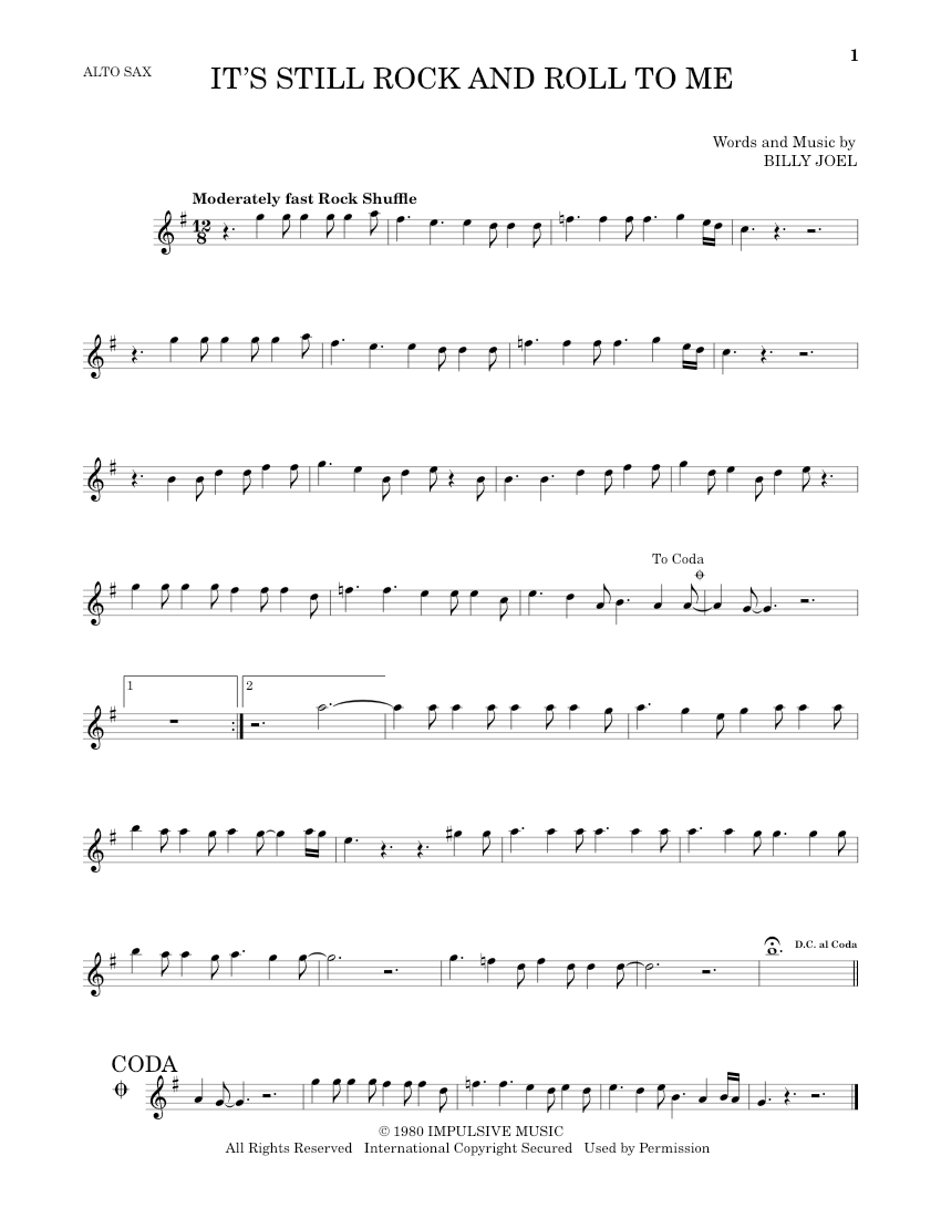 Play Official version of It's Still Rock and Roll to Me Sheet Music by ...