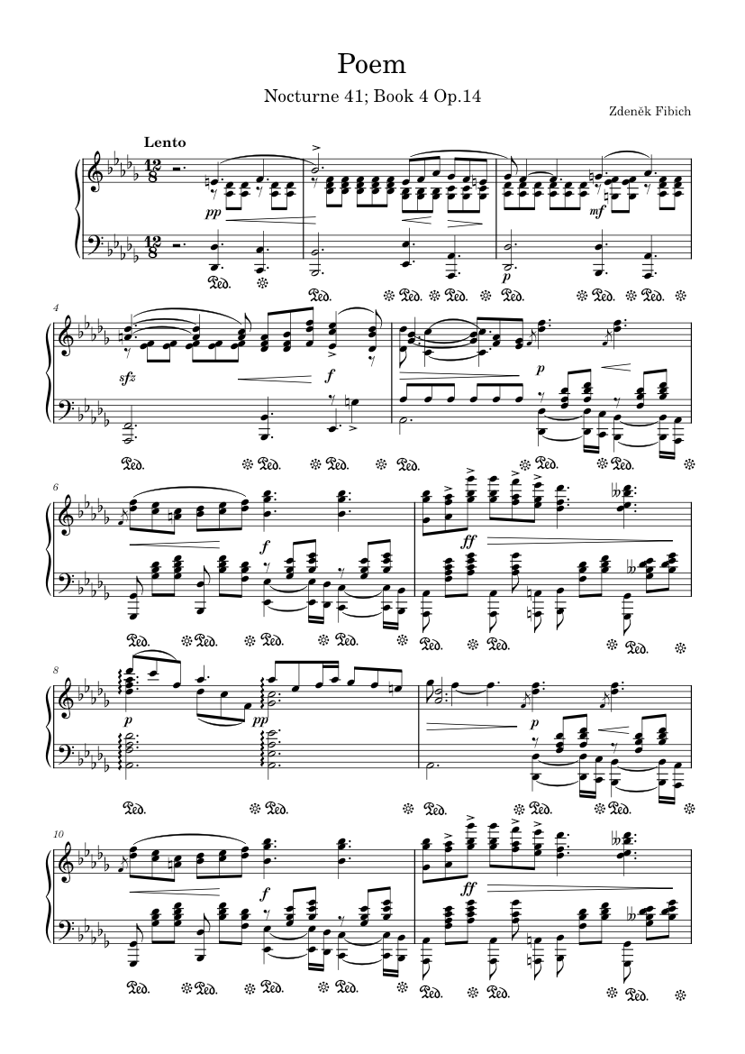 Moods, Impressions, and Souvenirs, Op.41 – Zdeněk Fibich Sheet music ...