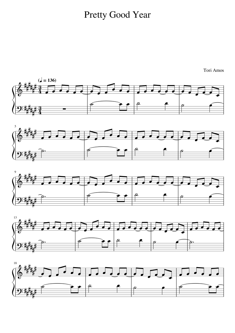 Pretty Good Year Sheet Music at Peggy Bergmann blog