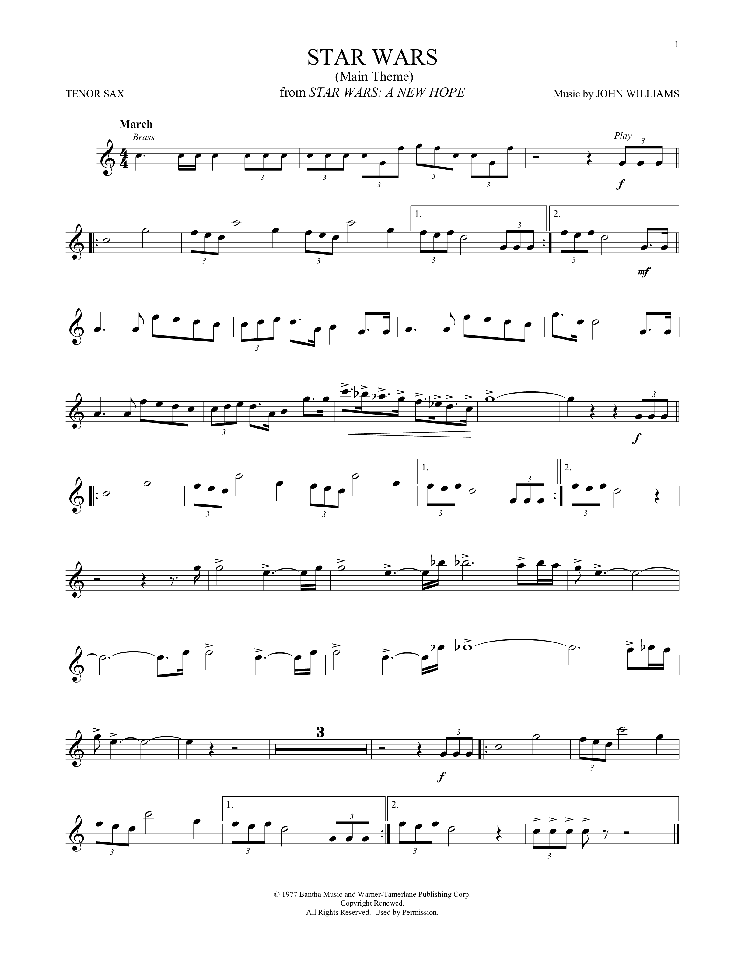 Play Official version of Star Wars sheet music by John Williams for ...