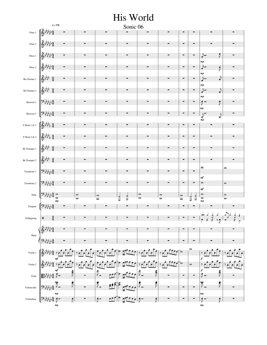 His World (Sonic 2006) Sheet music for Trombone, Tuba, Flute, Oboe ...
