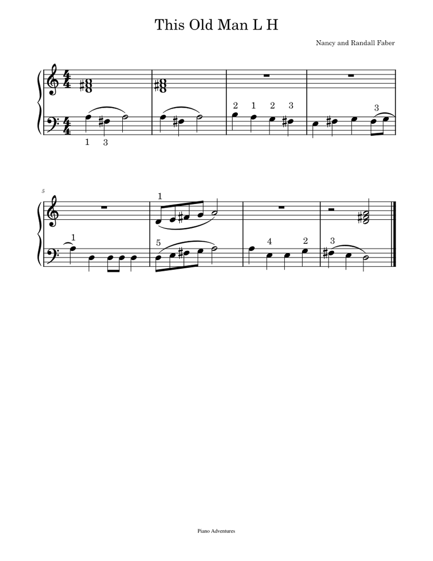 This Old Man L H Sheet music for Piano (Solo) Easy | Musescore.com