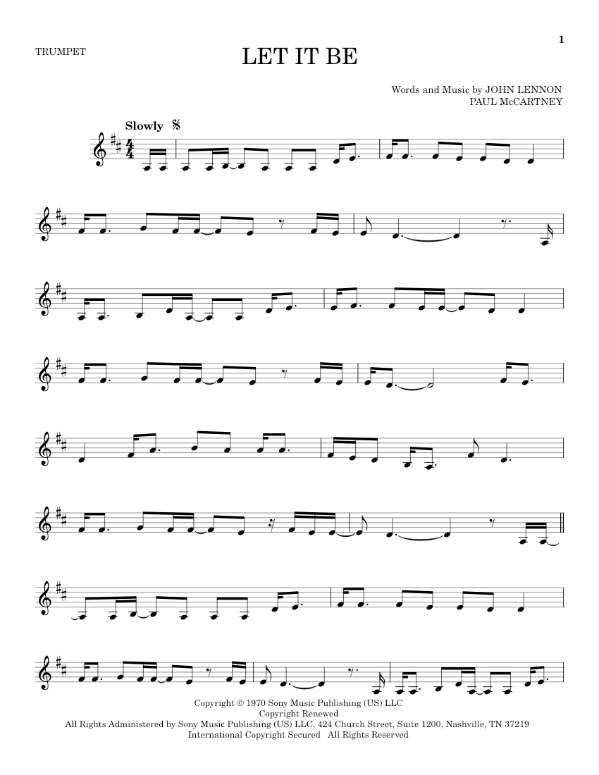 Play Official version of Let it be Sheet Music by The Beatles for ...