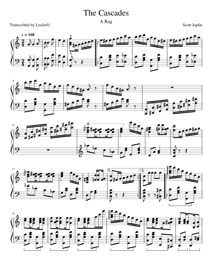 The Cascades - A Scott Joplin Rag Sheet music for Piano (Solo) | Musescore.com