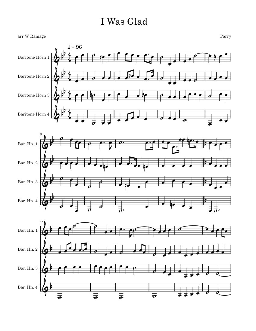 I was Glad – Charles Hubert Hastings Parry Sheet music for Baritone ...