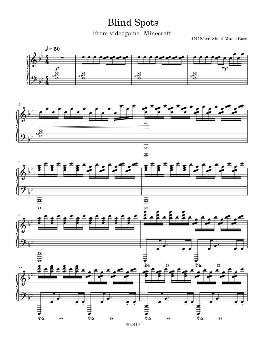 Blind Spots – C418 Sheet Music for Piano (Solo) | MuseScore.com