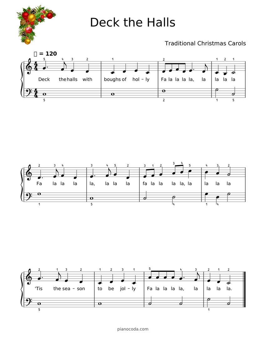 Deck the halls – Misc Christmas Misc Christmas Deck the Halls Sheet ...