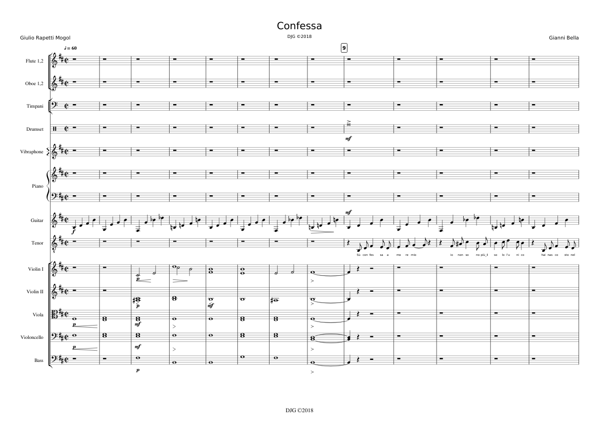 Confessa Sheet music for Piano, Tenor, Flute, Oboe & more instruments ...