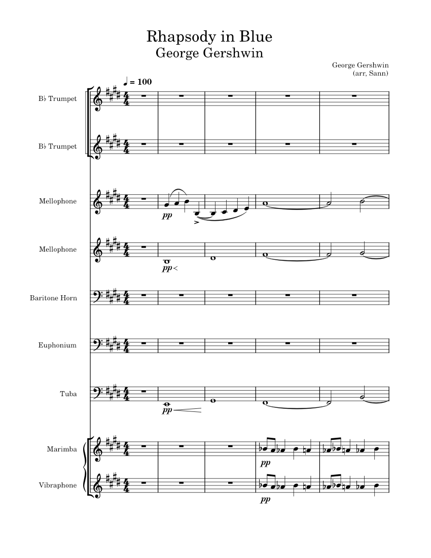 Rhapsody in Blue (Romantic Part)– George Gershwin Sheet Music for ...