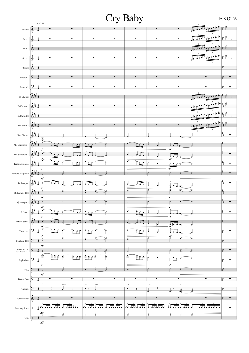 Cry Baby Sheet music for Trombone, Euphonium, Tuba, Flute piccolo ...