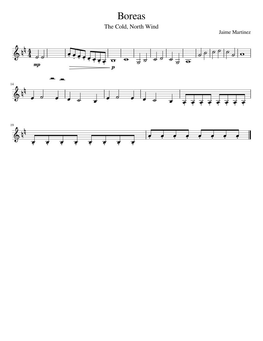 Boreas Sheet music for Piano (Solo) | Musescore.com