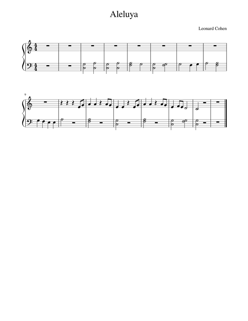 Aleluya Sheet music for Piano (Solo) Easy | Musescore.com