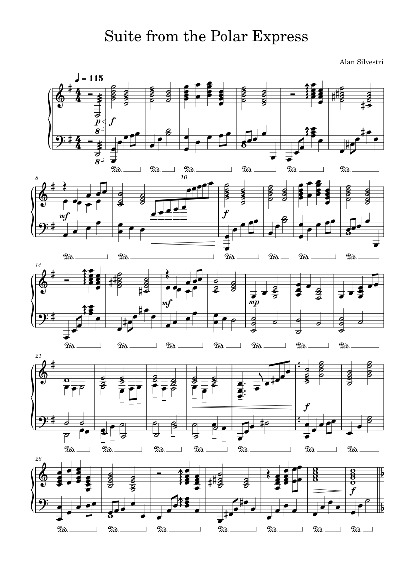 Polar Express Suite – Alan Silvestri Suite from the Polar Express Sheet ...