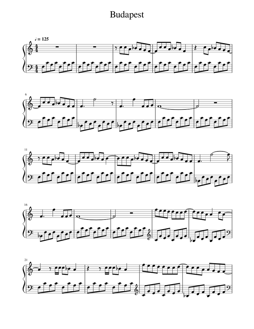 Budapest Sheet music for Piano (Solo) Easy | Musescore.com