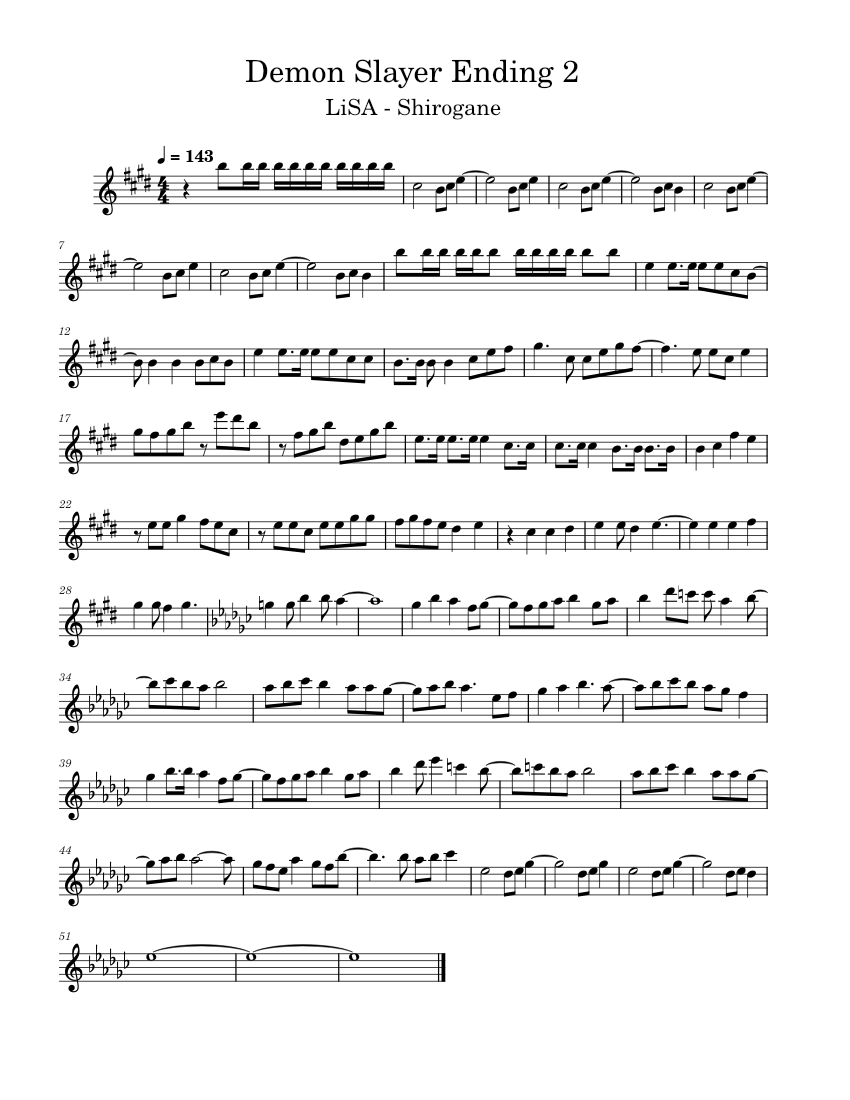 Demon Slayer Ending 2 Sheet music for Flute (Solo) | Musescore.com