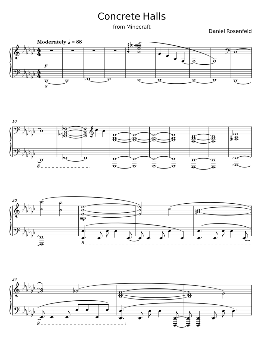 Concrete Halls - Daniel Rosenfeld Sheet music for Piano (Solo ...