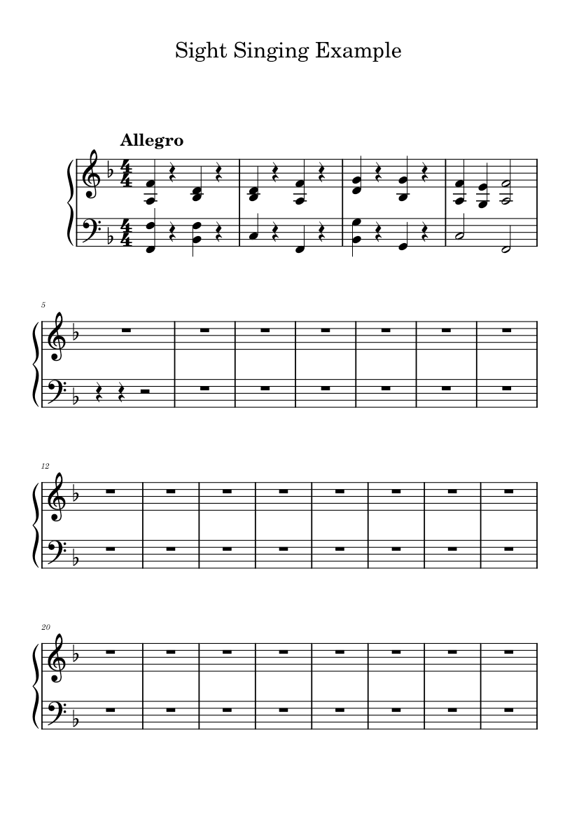 Sight Singing Example 1 Sheet music for Piano (Solo) Easy | Musescore.com