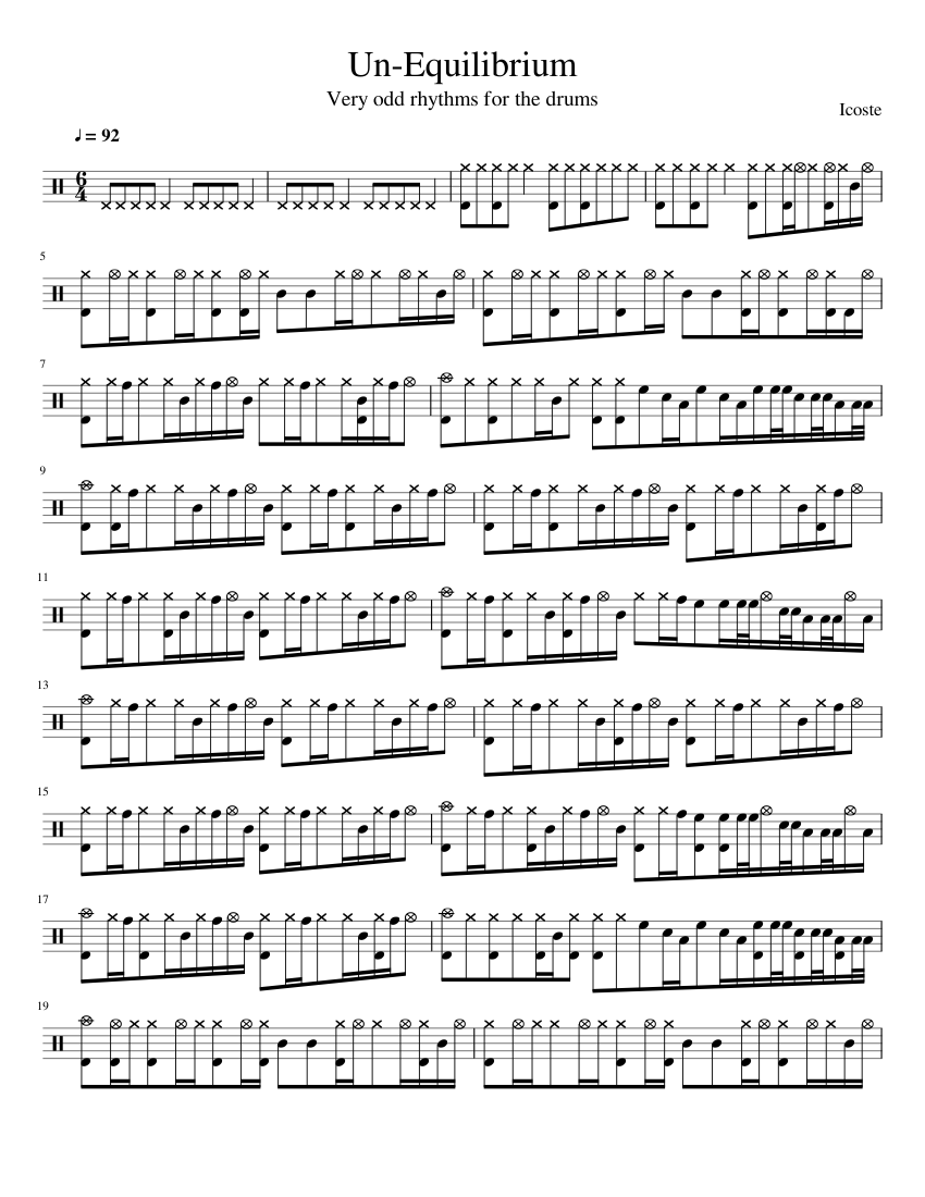 Un-Equilibrium Sheet music for Drum group (Solo) | Musescore.com