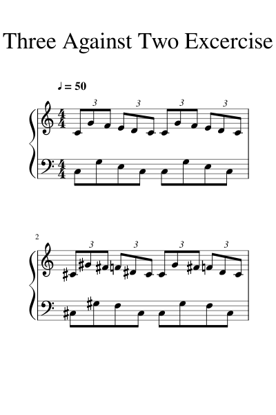 Three Against Two Excercise Sheet music for Piano (Solo) Easy ...